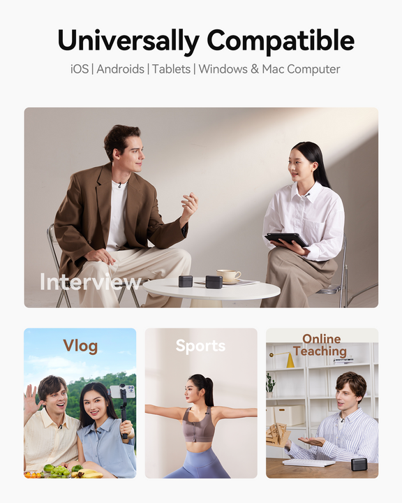 Hollyland Lark M2S Combo (Camera RX+USB-C RX+ Lightning Cable) Wireless Lavalier Microphone for ...